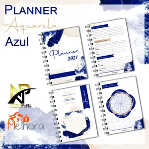 Planner Aquarela Azul - Só Melhora | Hotmart