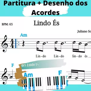 Partitura Lindo És + Desenho dos Acordes+ Arquivo de Áudio - Raphae...