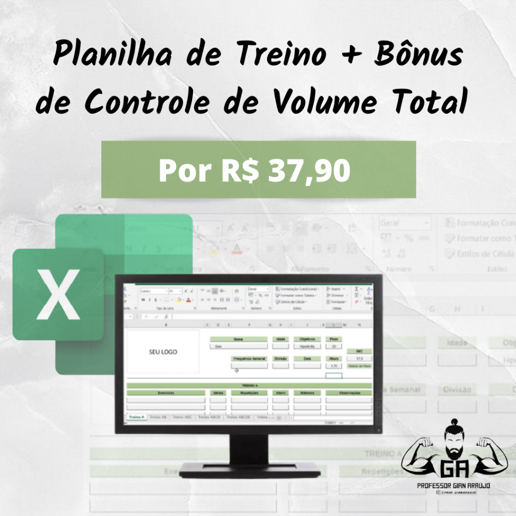 Planilha de Treino + Controle de Volume Total