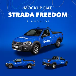 MOCKUP FIAT STRADA FREEDOM - 3 ÂNGULOS - Garagem do Designer (Desig...