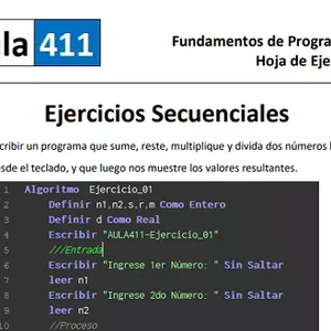 Hoja de Ejercicios I - Fundamentos de programación con Pseint - Au...
