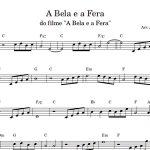 A Bela e a Fera - Partitura para instrumentos em Mi Bemol - Alice D...