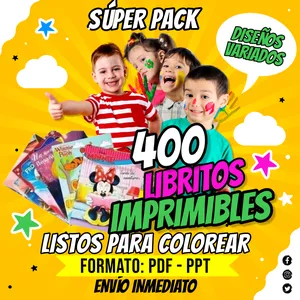 SÚPER PACK DE 400 LIBRITOS INFANTILES PARA COLOREAR - MEGA PACK EXP...