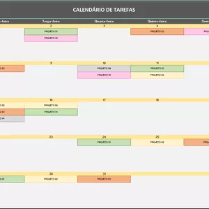 CALENDÁRIO PLANNER DE ATIVIDADES E PROJETOS - PLANO D DESIGNER | Ho...