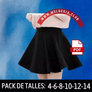 Molde Patrón Pollera Plato de Niñas - Productos y Servicios Digital...