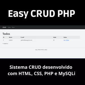 Easy CRUD PHP - Sistema CRUD Pronto - Popgama - Soluções Digitais