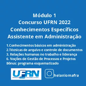 Conhecimentos Específicos - Módulo I - Concurso UFRN 2022 - Helânio...