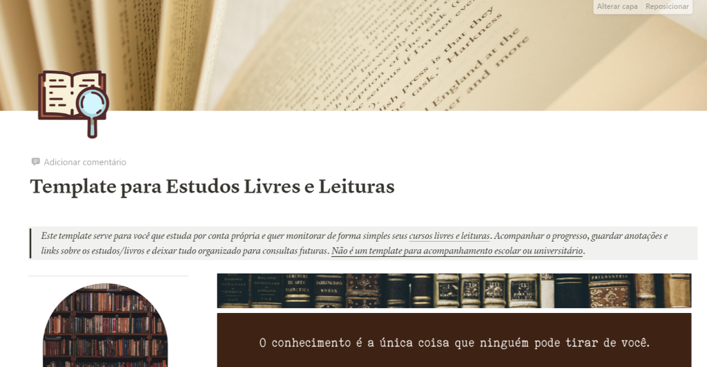Template de Estudos e Leituras
