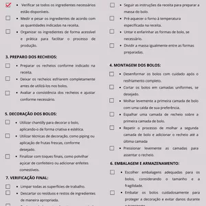 CHECKLIST - Passo a Passo Produção de Bolo - Tiago Henrique De Sous...