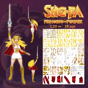 She-ra digital Papercraft* - arquivo digital PDO e PDF - Cesar da M...