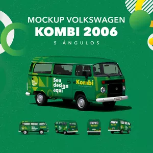 MOCKUP VOLKSWAGEN KOMBI - 5 ÂNGULOS - Garagem do Designer (Designer...