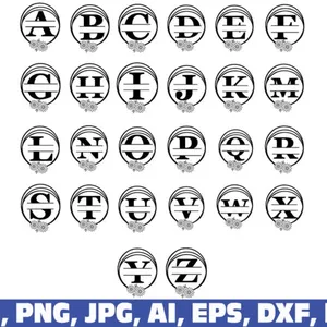 keychain svg, monogram svg, split monogram svg, Split Monogram Alp...