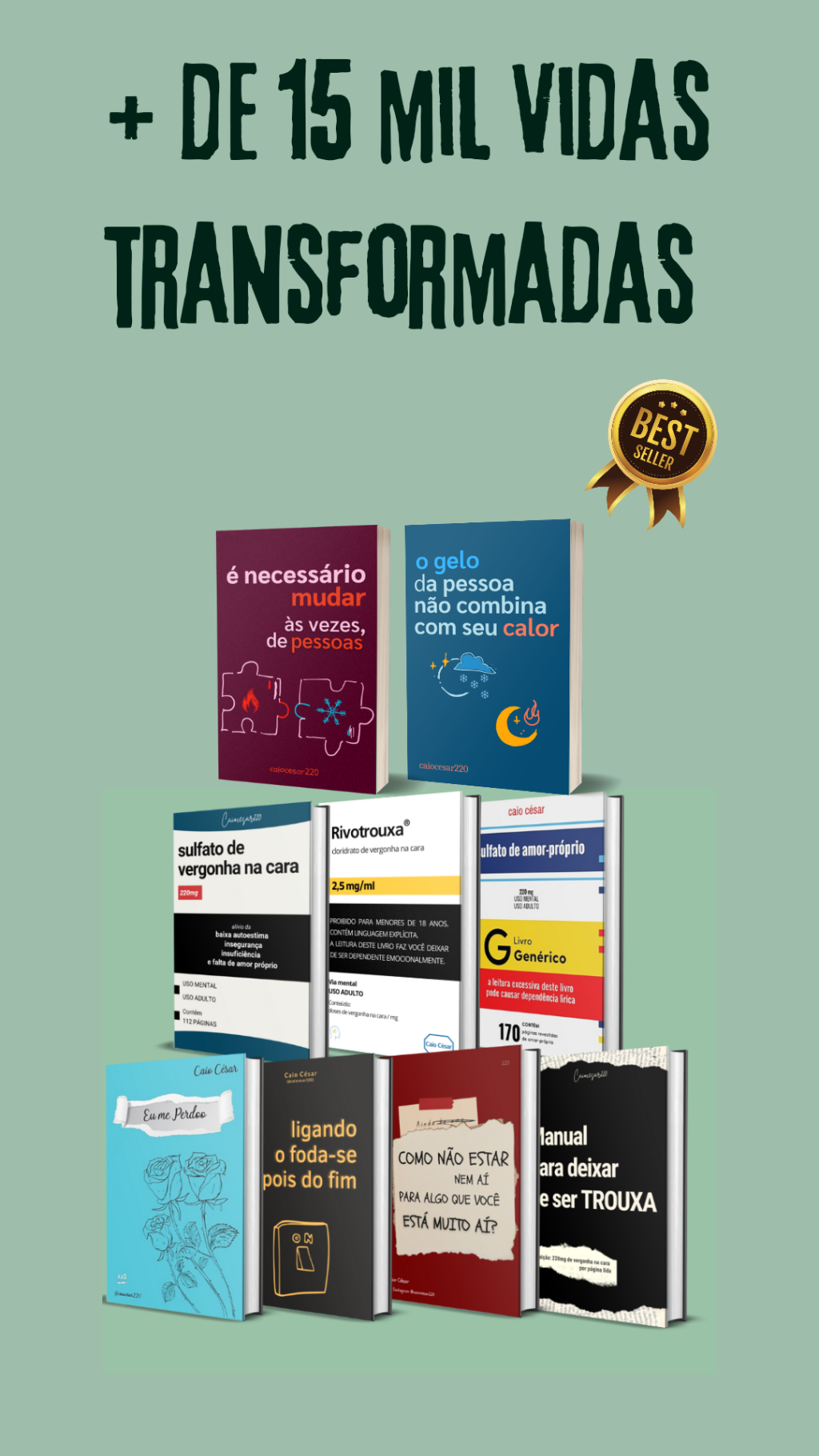 Pack = 9 livros (todos os livros de caiocesar220)