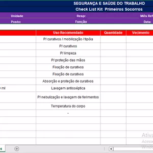 Tabela- Check-List- KIT PRIMEIROS SOCORROS - Richard Franchi Pisano...