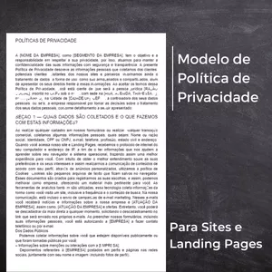 Modelo de Políticas de Privacidade - LGPD - Use Lupa | Hotmart
