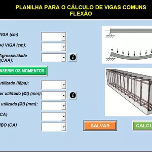 Planilha para cálculo e dimensionamento de Vigas à Flexão e ...