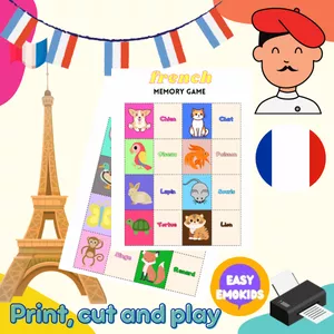 French memory game - animals - EASYEmoKids | Hotmart